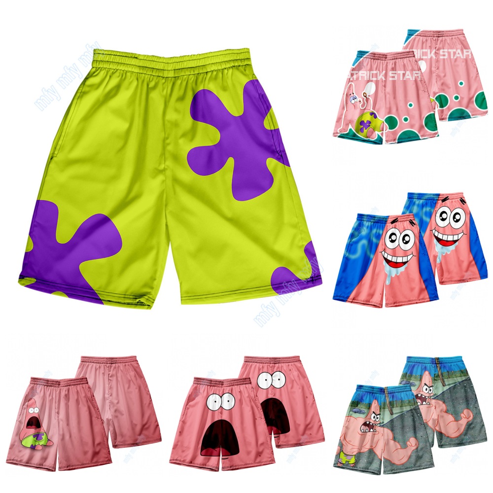 Men Women Patrick Star Shorts Casual Quick-Dry Stretch-Waist Beach ...