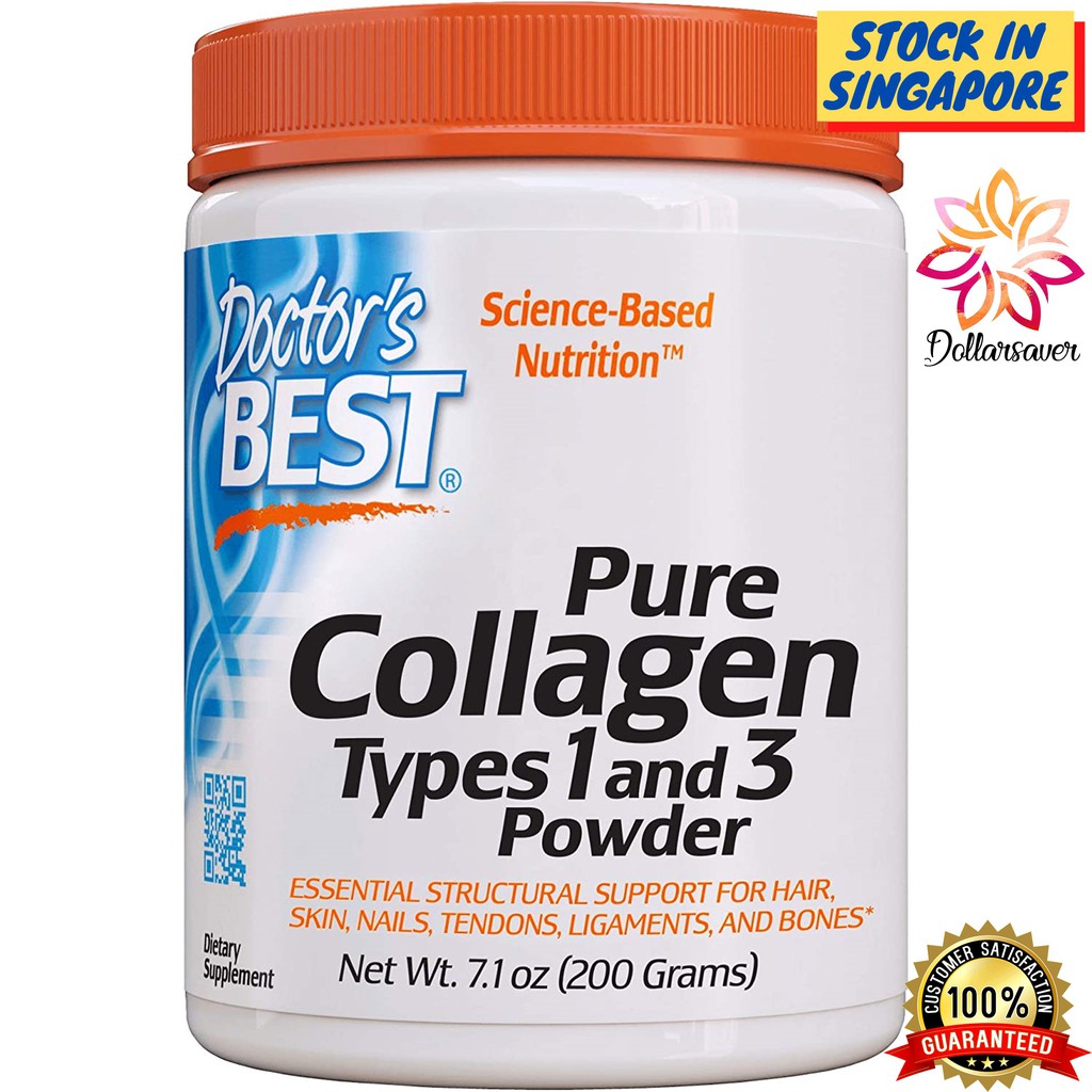 Doctor's Best, Pure Collagen Powder Types 1 and 3 Peptides, 200g ...