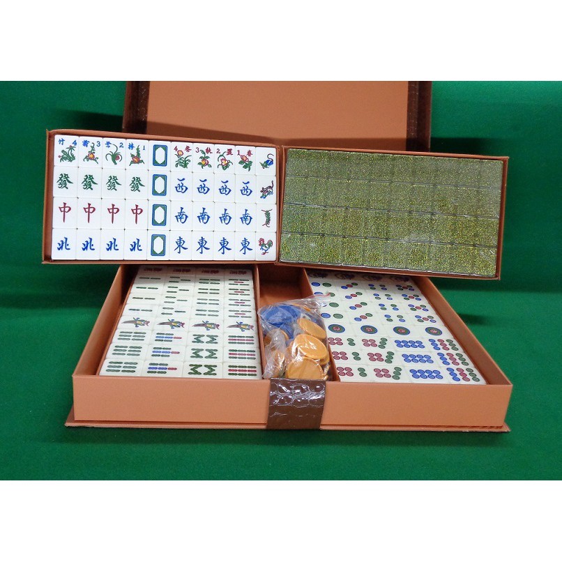 A2 Size Glittering Black Gold Crystal Mahjong Set (Size of tiles: 35mm ...