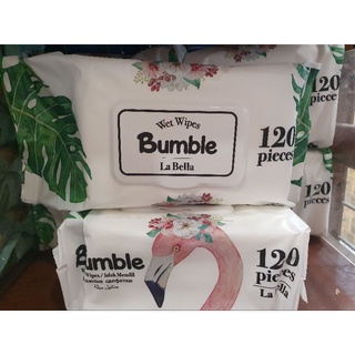 12packet/1carton Bumble La Bella Wipes 120 Sheets Wet Tissues Baby Wipe ...