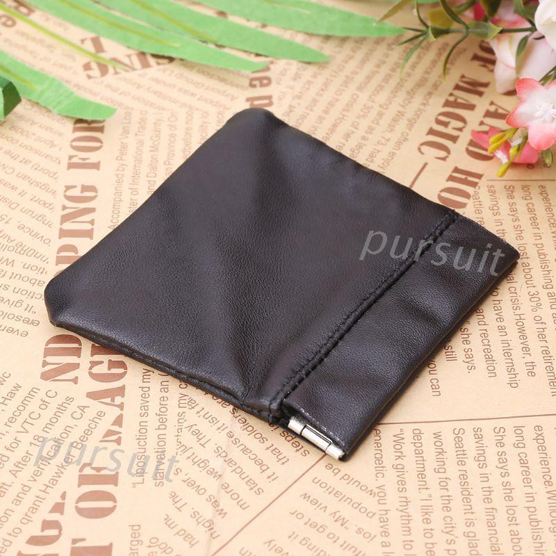 Men Ladies Genuine Leather Coin Pouch Snap Top Purse Strong Metal ...