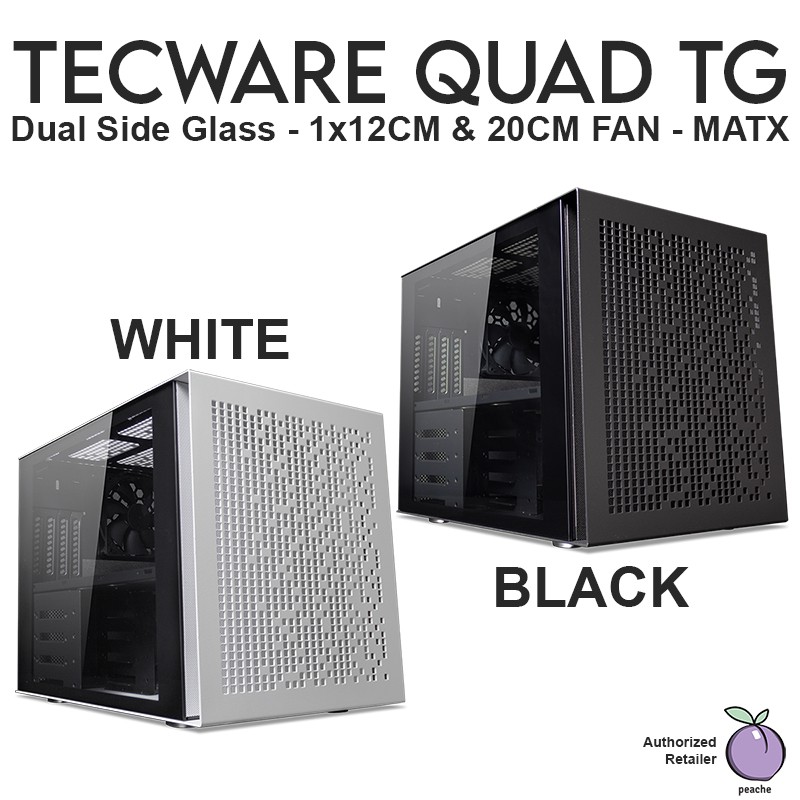 Tecware Quad Tempered Glass TG MATX PC Casing Case Chassis - BLACK ...