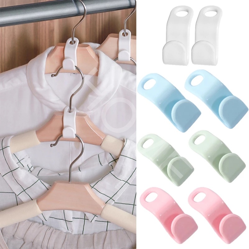 10 Pcs Mini Clothes Hanger Connector Hooks Cascading Plastic Wardrobe ...