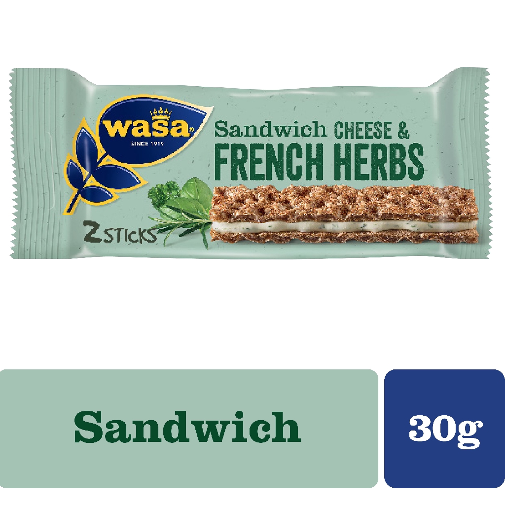 Wasa Sandwich Snack Cheese & French Herbs, 30G [Sweden] | Shopee Singapore