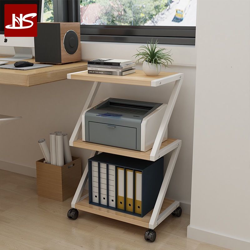 HS Creative Double-layer Printer Rack Storage Shelf Simple Office File ...