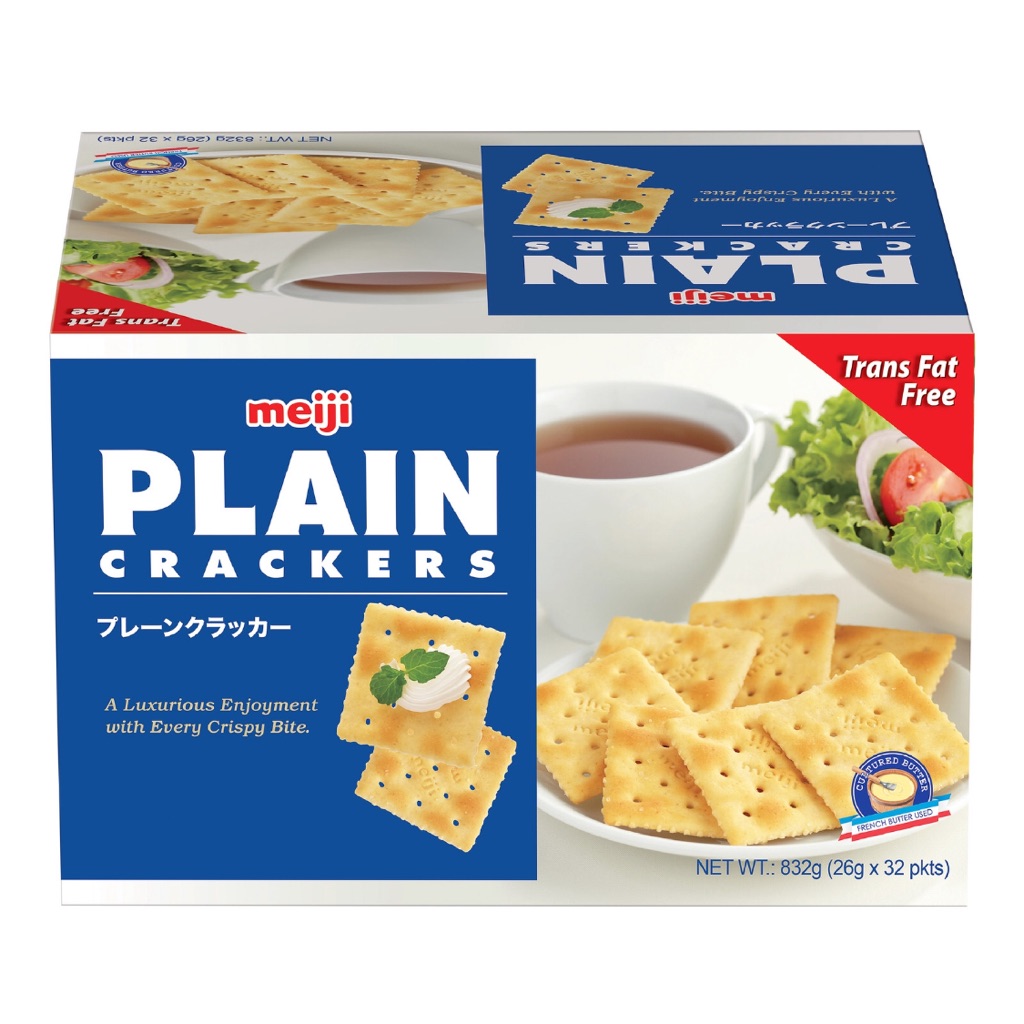 Meiji Plain Crackers 832gm (26g x 32pkts) | Shopee Singapore