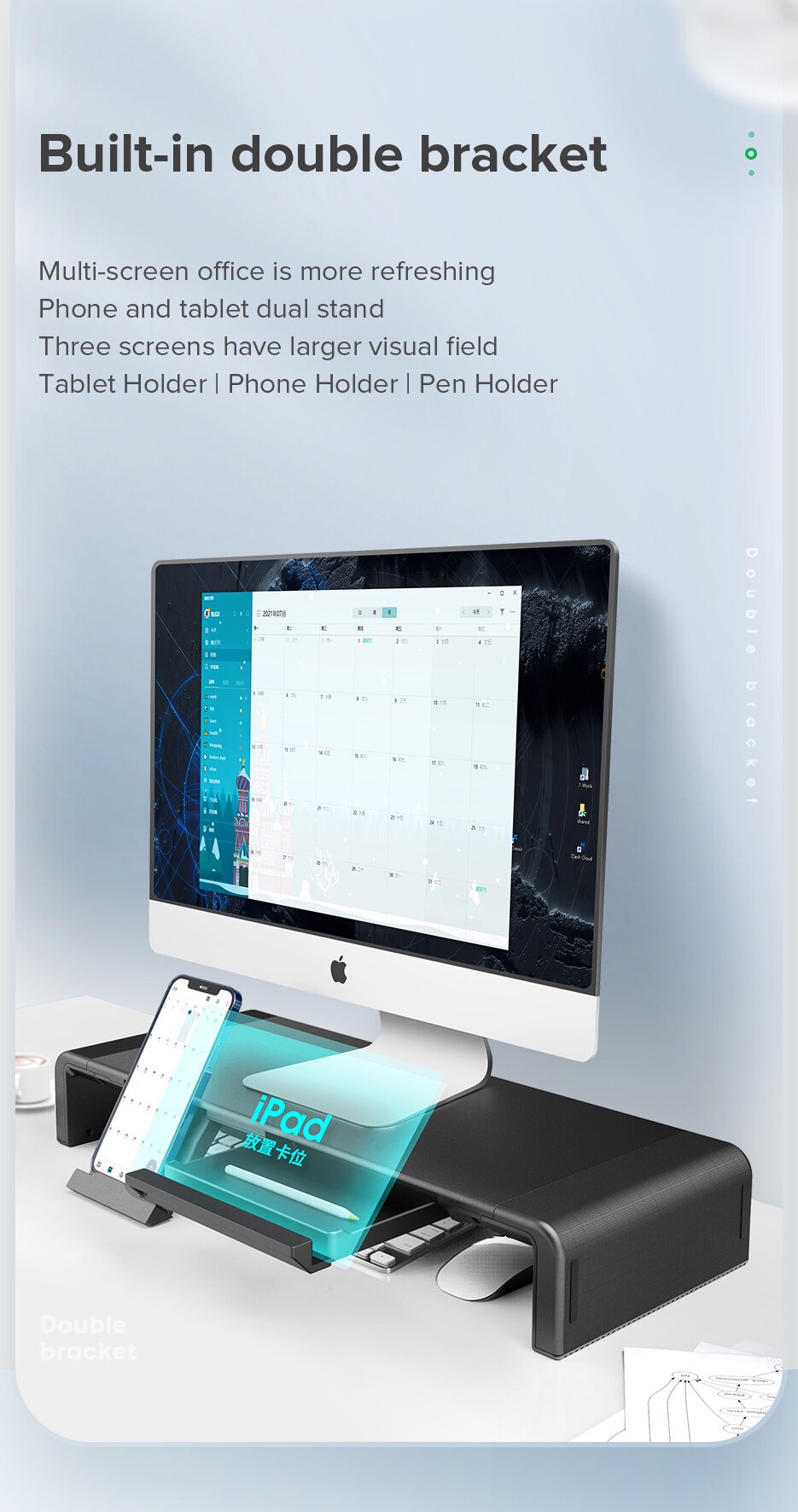 llano Monitor Stand Ergonomic Desktop Monitor Stand Computer Stand ...