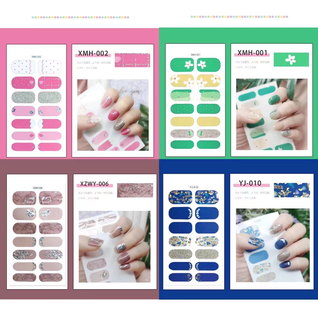 Full Wraps Nail Polish Stickers Nail Sticker Self-Adhesive Nail Art ...