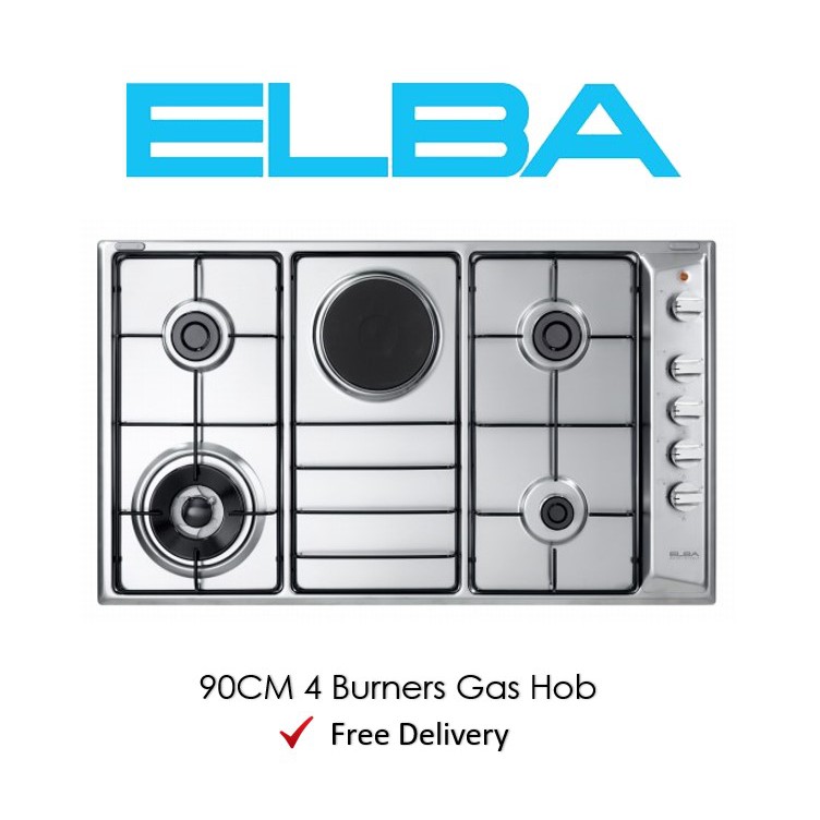 ELBA 90CM 4 Burners Gas hob With Hot Plate (NEW MODEL) | Shopee Singapore