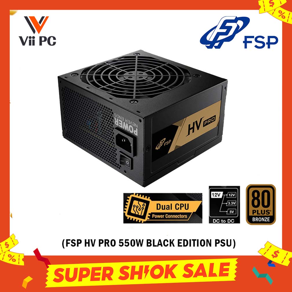 FSP HV PRO 550W BLACK EDITION PSU | Shopee Singapore