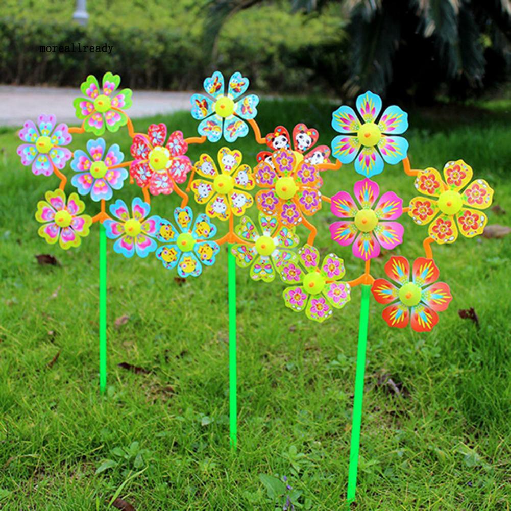 MAR 2Pcs Flower Windmill Wind Spinner Pinwheels Home Garden Yard Decor ...