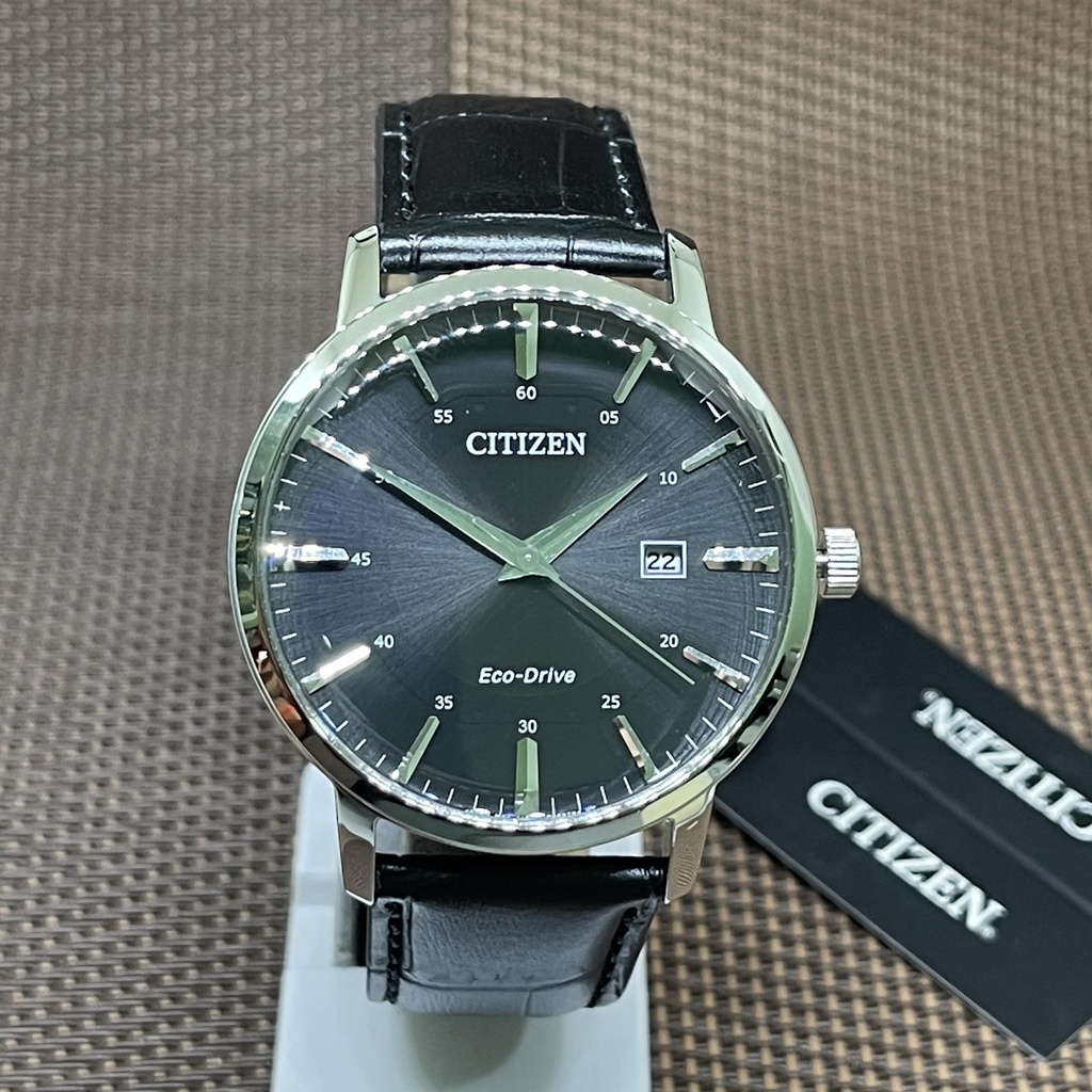 [Original] Citizen Eco Drive BM7460-11E Analog Black Leather Men Solar ...