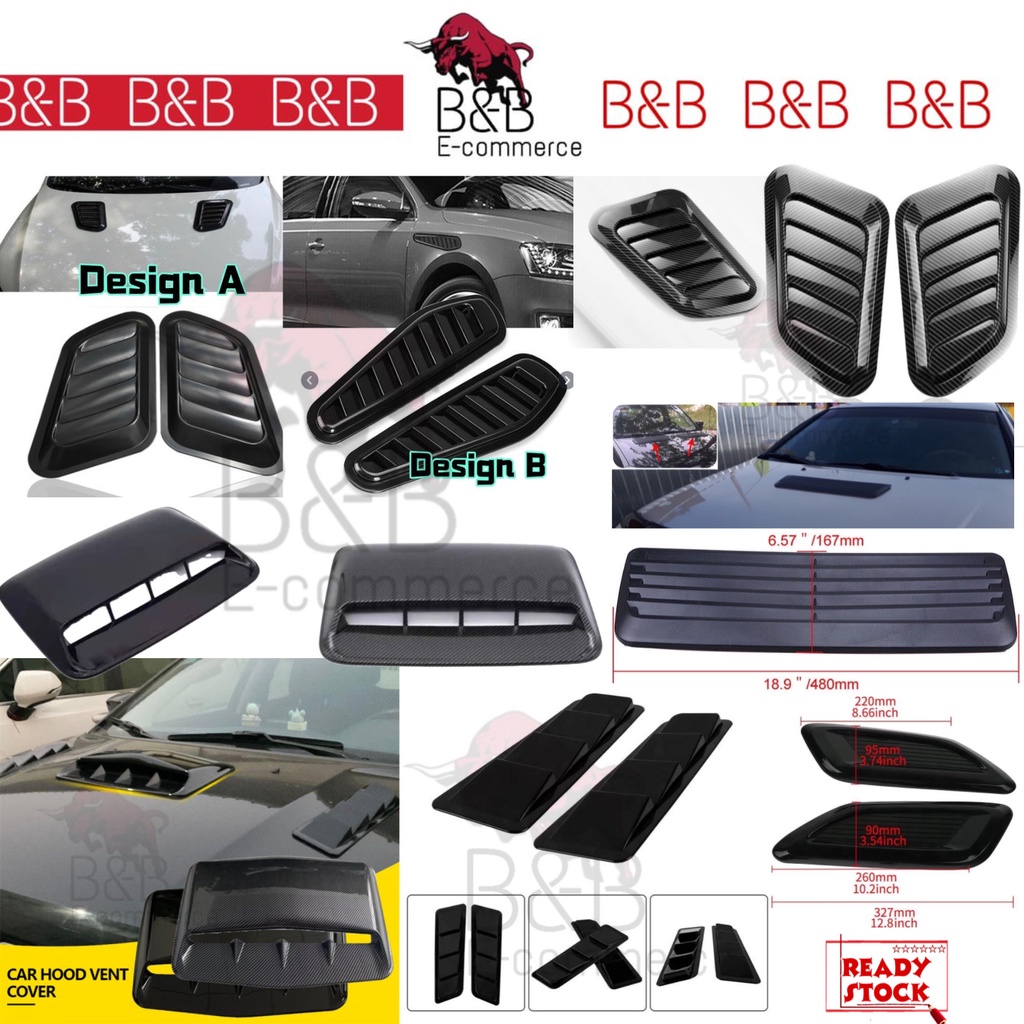 SCOOP Universal Car Decorative Air Flow Intake Hood Scoop Vent Bonnet ...