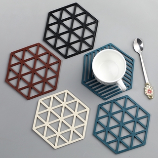 FOOD GRADE Kitchen Silicone Trivet Mats Hexagon Silicone Trivet Set ...