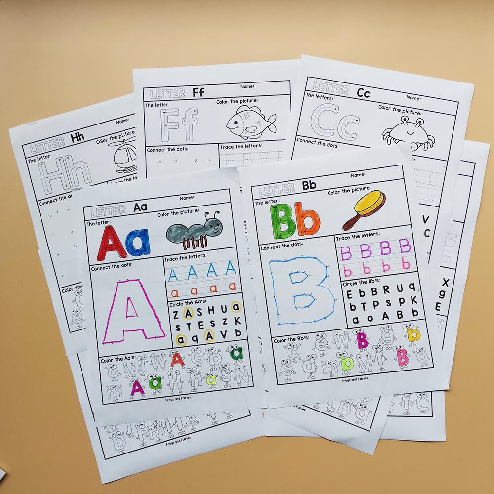 Prek Kindergarten Writing Alphabet 26 Letters A-Z Connection Game Books ...