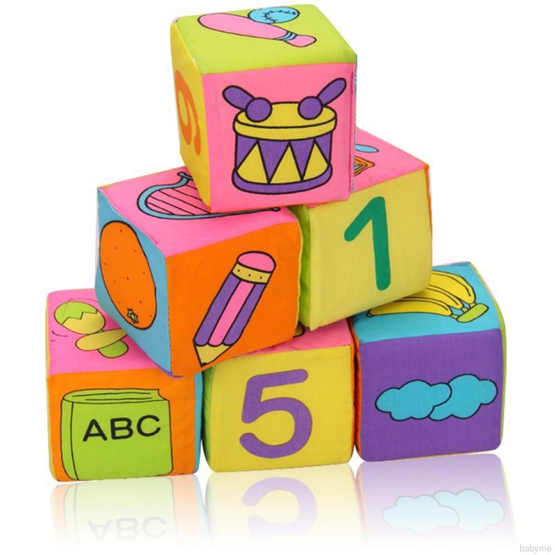 Rattle Building Soft Blocks Cubes Baby Toys Development Educational ...