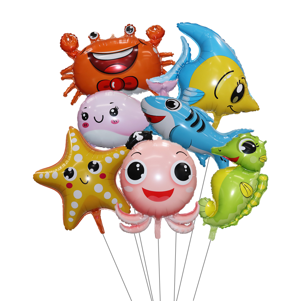 Marine Theme Foil Ballons Fish Balloons Large Sea Animal Balloons ...