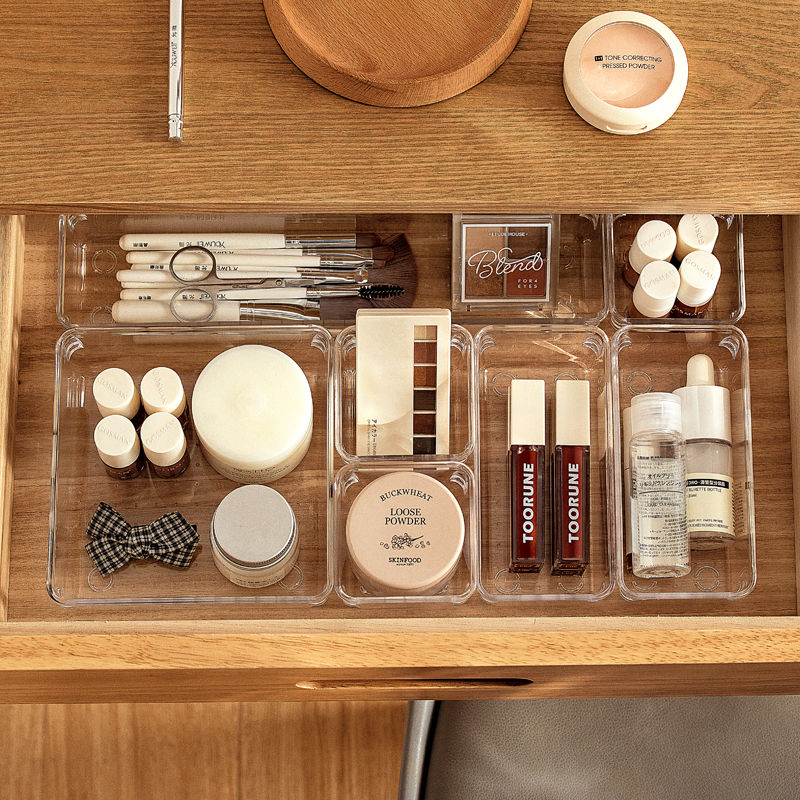 Transparent Drawer Storage Box Makeup Organizer Drawer Organizer ...