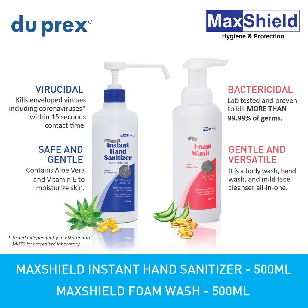 MaxShield Instant Hand Sanitizer Alcohol Hand Rub + Antibacterial ...