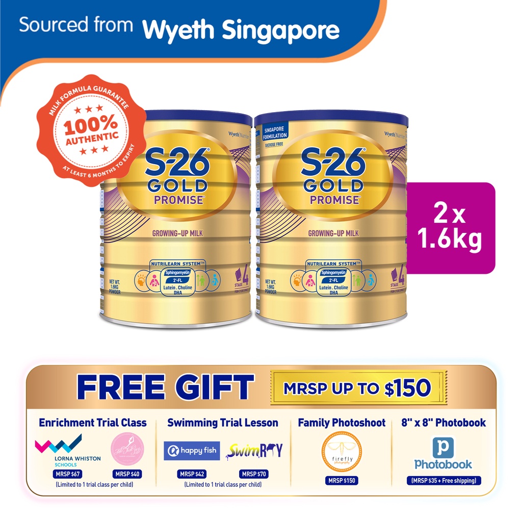 Wyeth®Nutrition S-26® GOLD PROMISE® Stage 4 Growing-up Formula 2'-FL 1.6kg Twin Pack Milk Powder ...