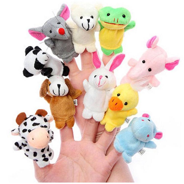 10pcs/set Cute Animal Finger Doll Parenting Interactive Toy Early ...