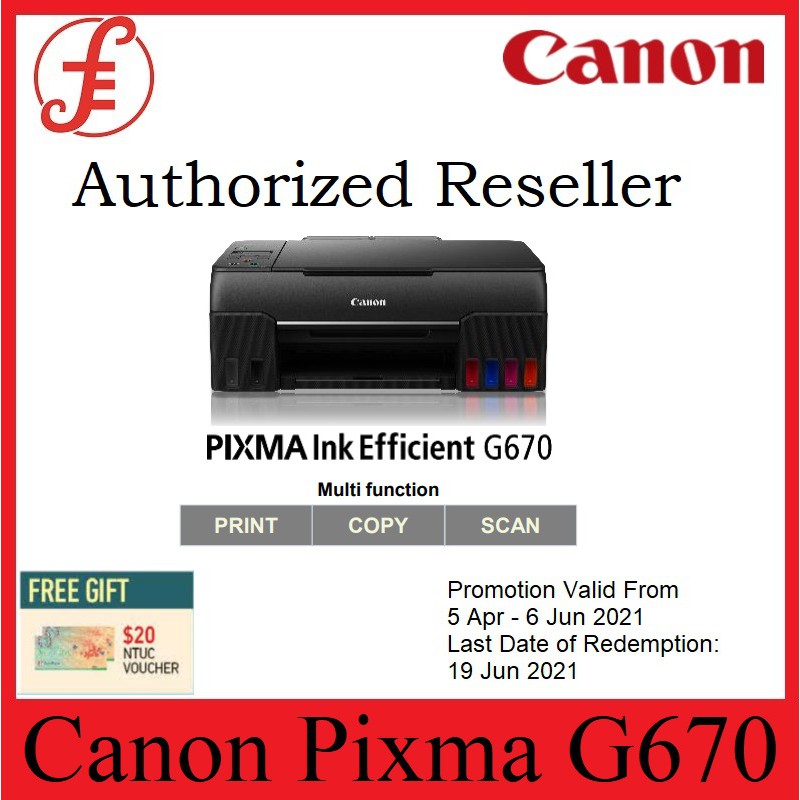 Canon PIXMA G670 Easy Refillable Wireless All-In-One 6x Ink Tank for ...