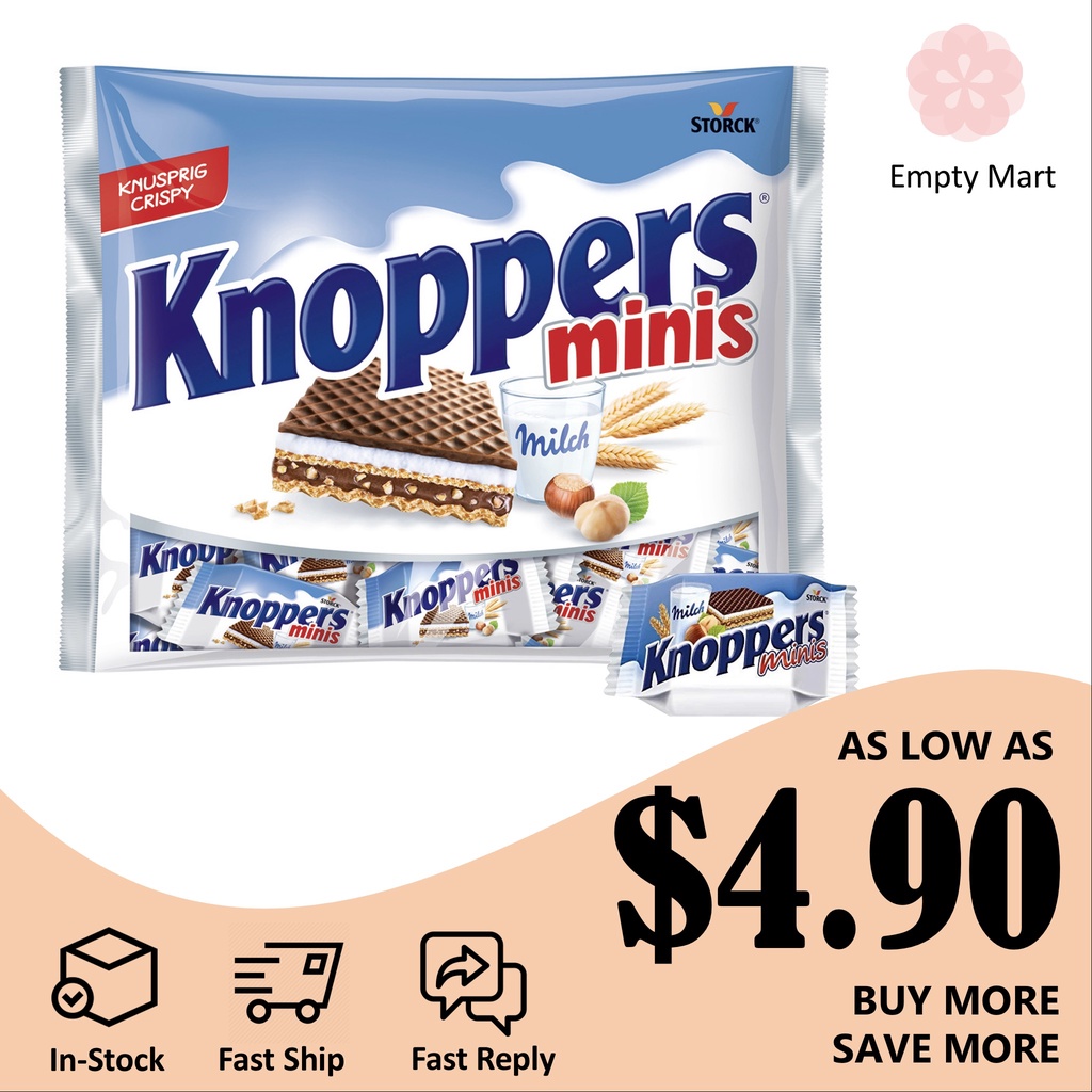 Knoppers minis Milk and Hazelnut Cream Wafer | Shopee Singapore
