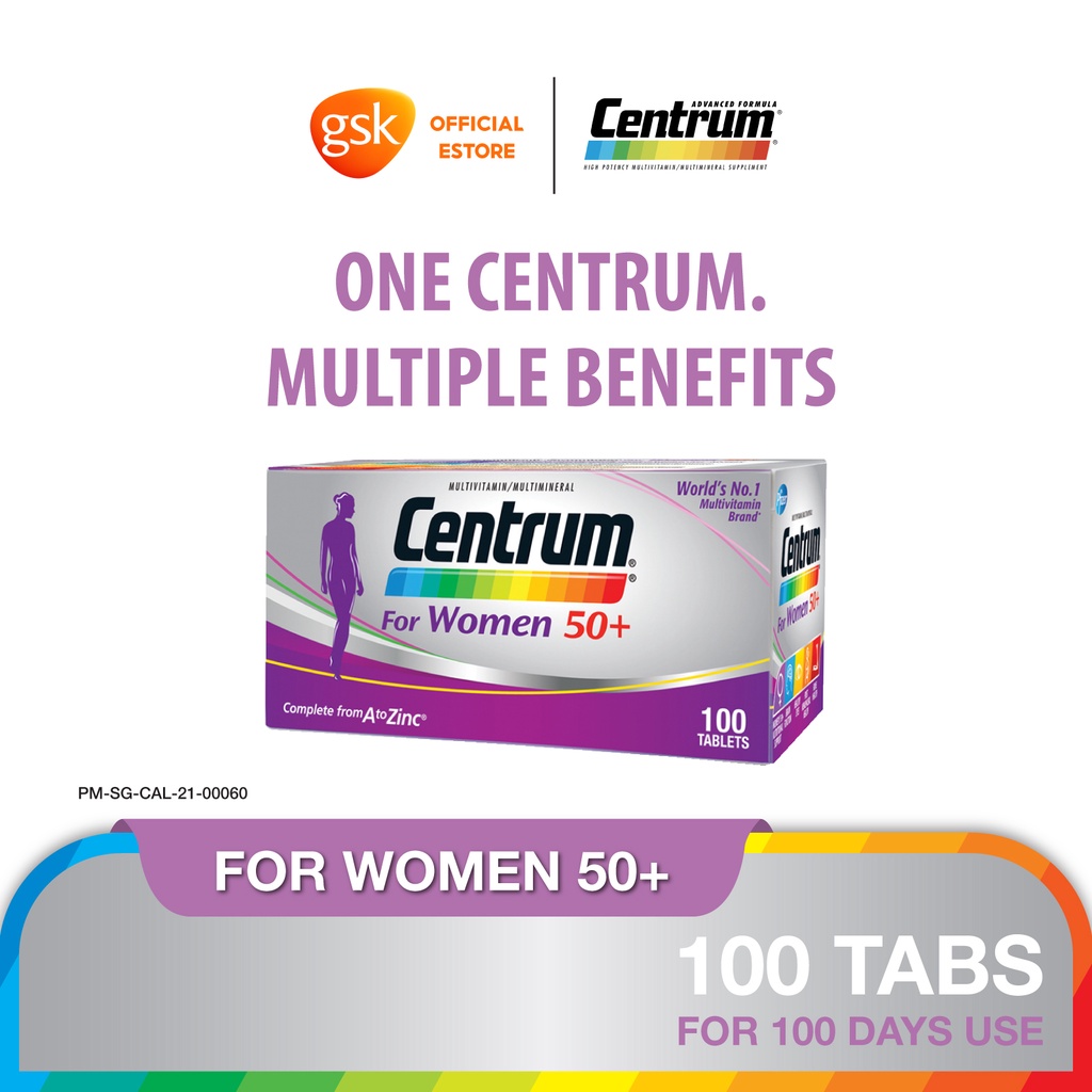 CENTRUM Multivitamin for Women 50+, Vitamin C,Iron & Calcium for Post ...