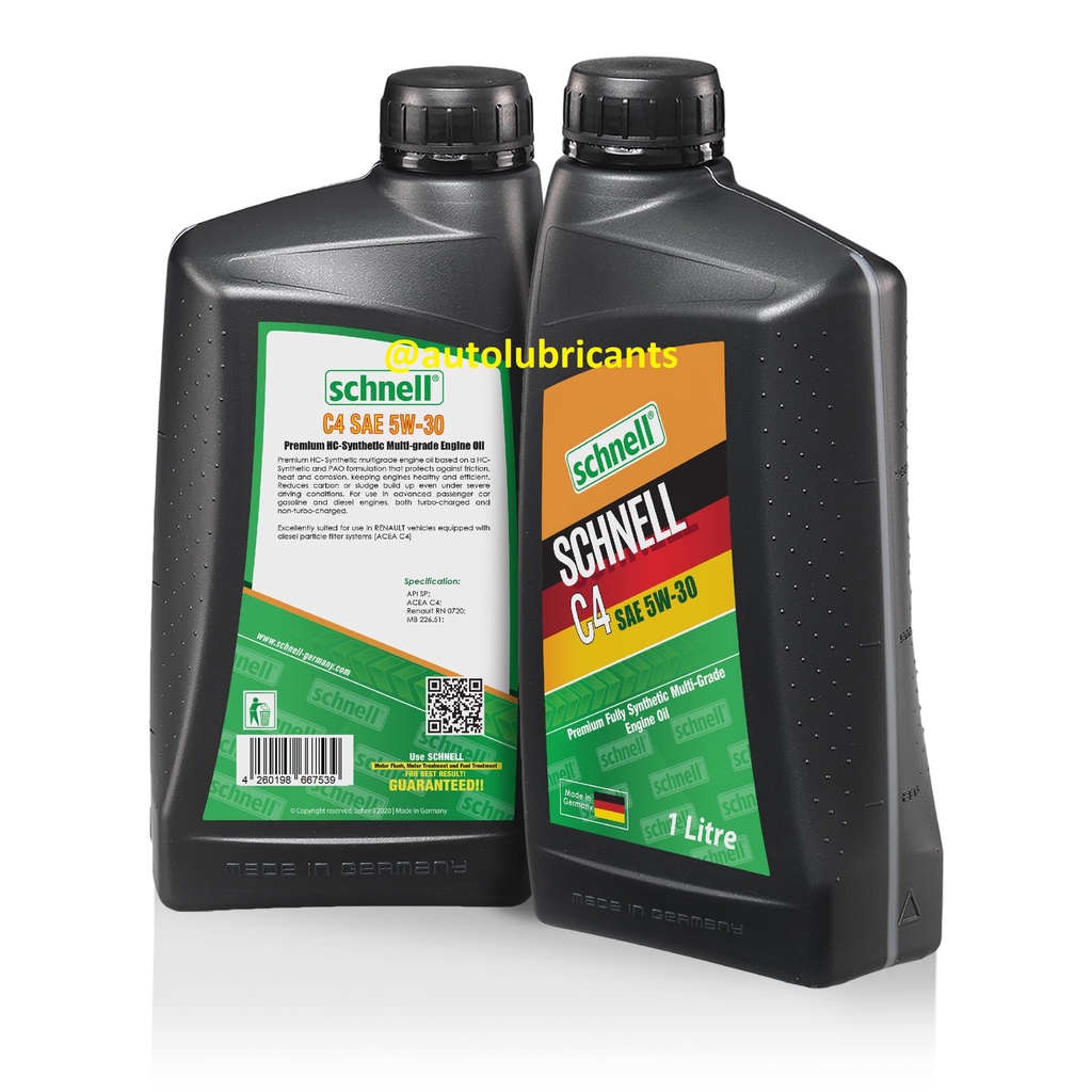 Schnell Premium C4 (Renault) 5W30 Fully Synthetic Car Engine Oil ...