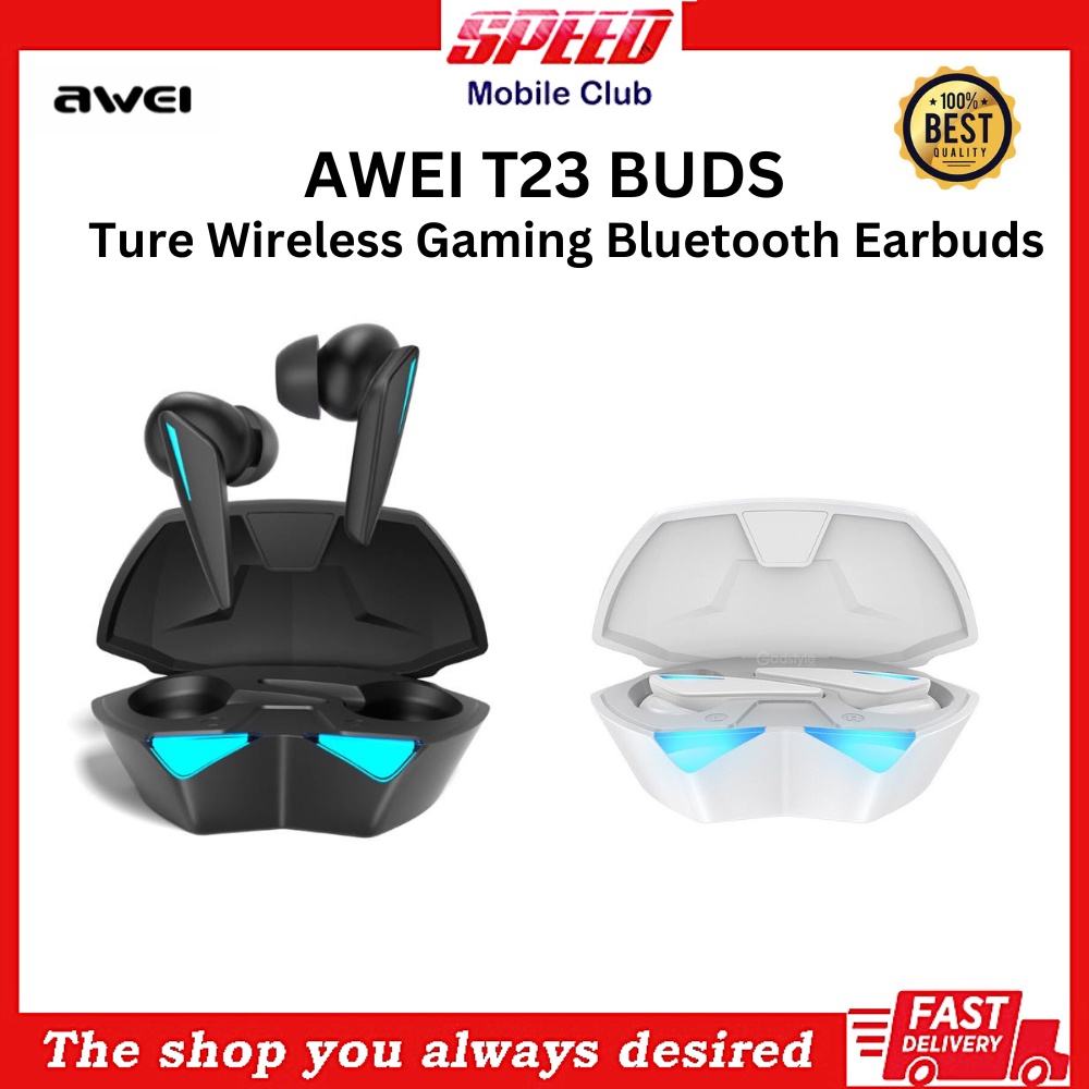 Awei T23 V5.1 6H Long Play Time Ultra Low Stereo True Wireless Gaming ...