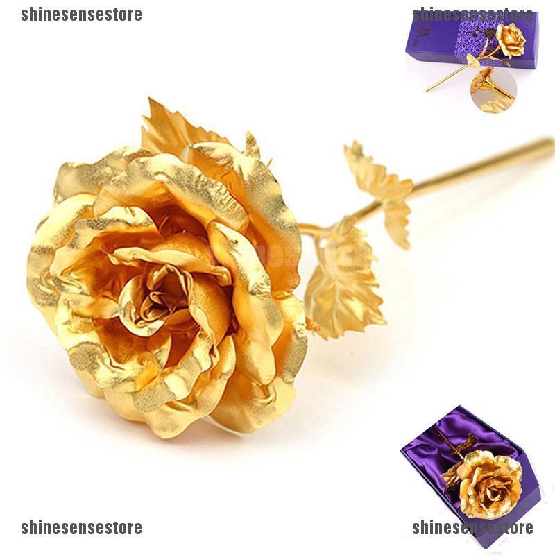 24K Gold Dipped Rose Long Stem Flower Valentine | Shopee Singapore