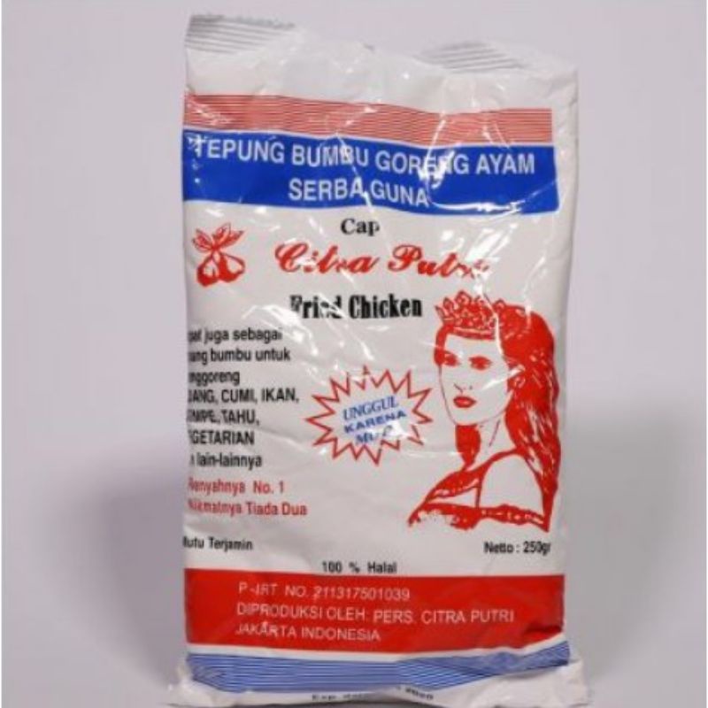 Citra Putri Flour 250gr HALAL - Multipurpose Fried Chicken Seasoning ...