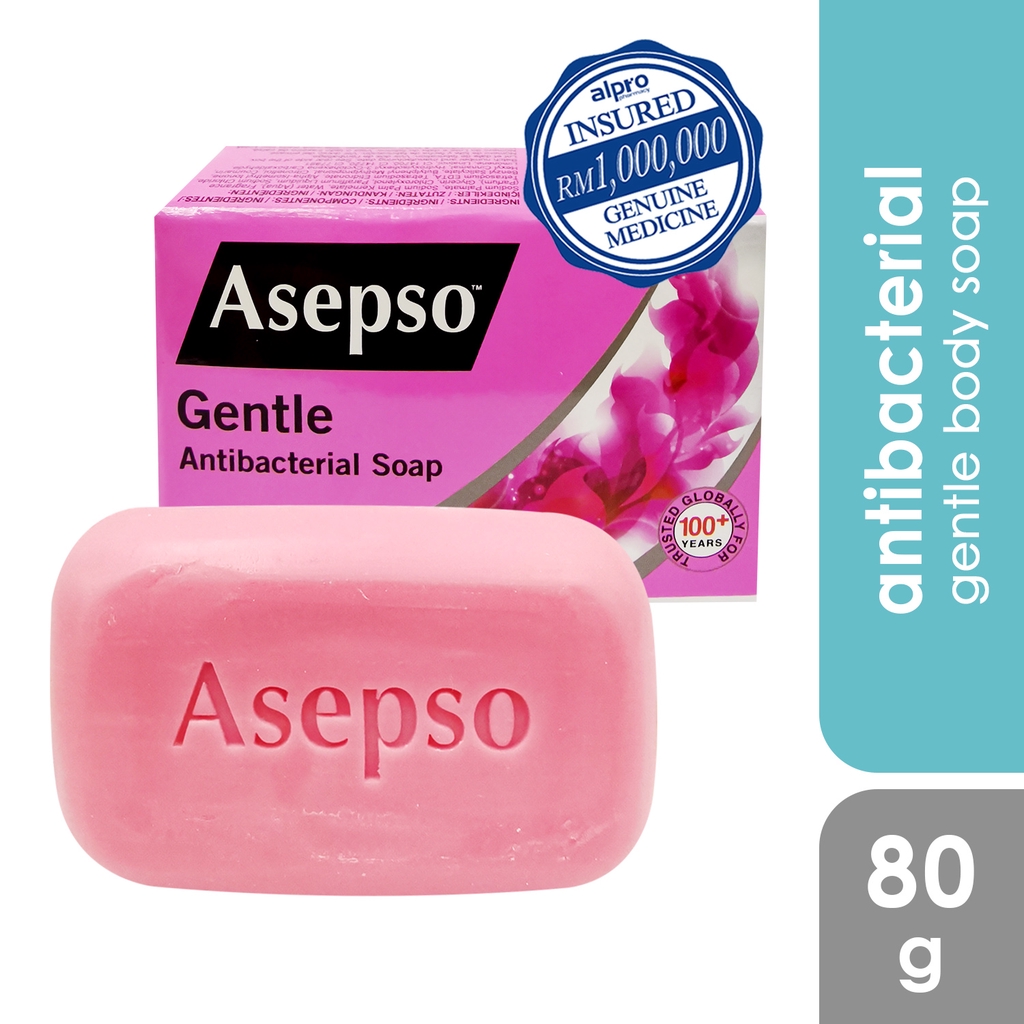 Asepso Gentle Antibacterial Soap (80g) | Shopee Singapore