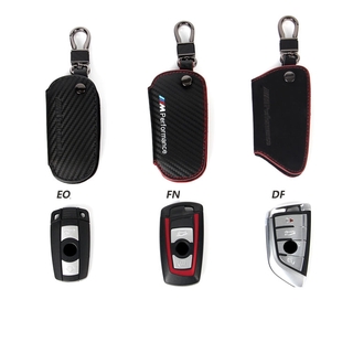 Car Leather Key Case for BMW M Sport Key Bag Carbon Fiber Car Remote ...