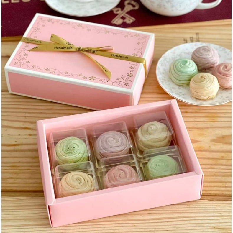 Gift packaging box - 50g / 80g Cake pastry tart pink mooncake boxes for ...