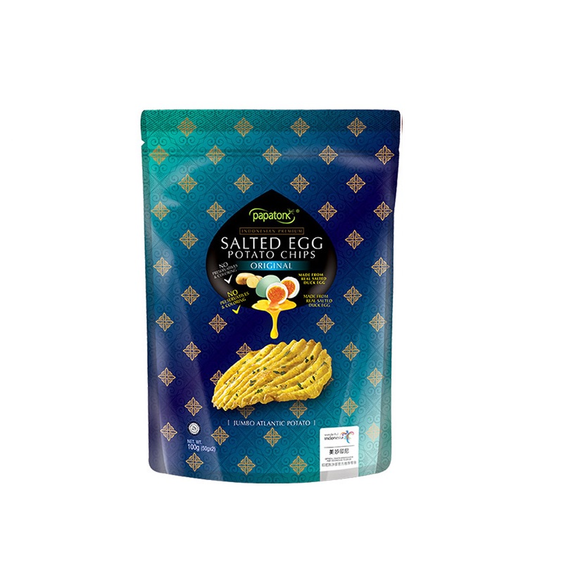 Papatonk Salted Egg Potato Chips Original 100g | Shopee Singapore