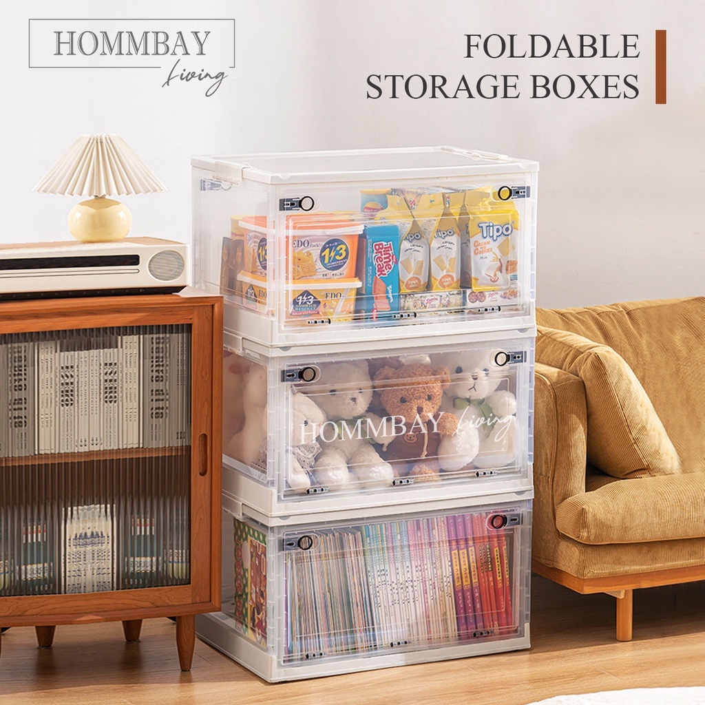 [HOMMBAY Living] Transparent Foldable Stackable Storage Box Drawer ...