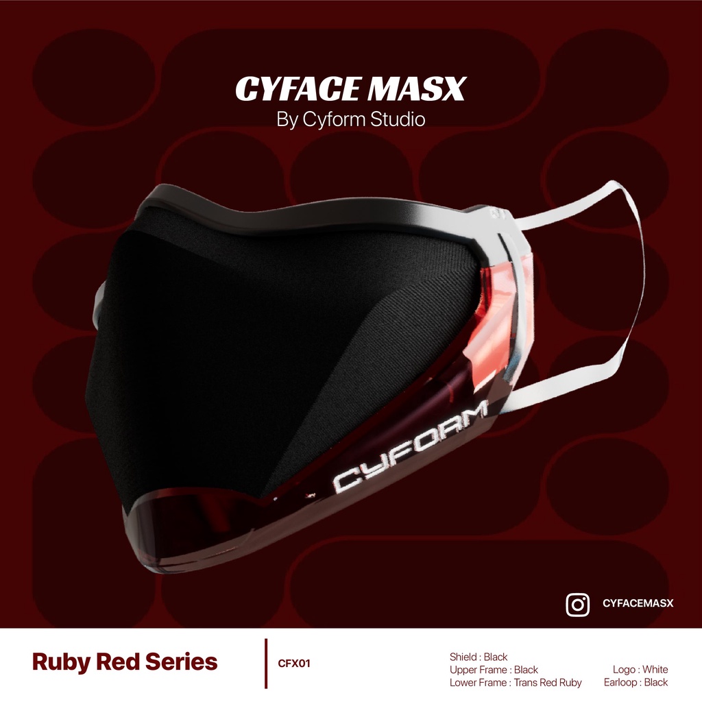 [Shop Malaysia] ruby red tranparent cyform 3d print cyfacemasx viral ...