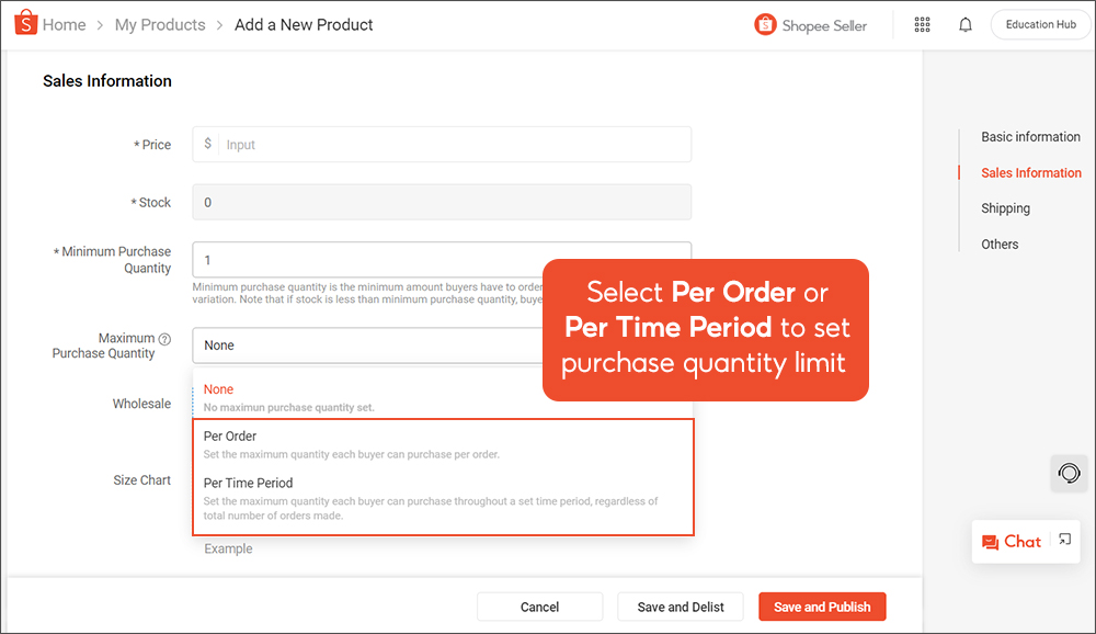 Setting Maximum Purchase Quantity | Shopee SG Seller Education Hub