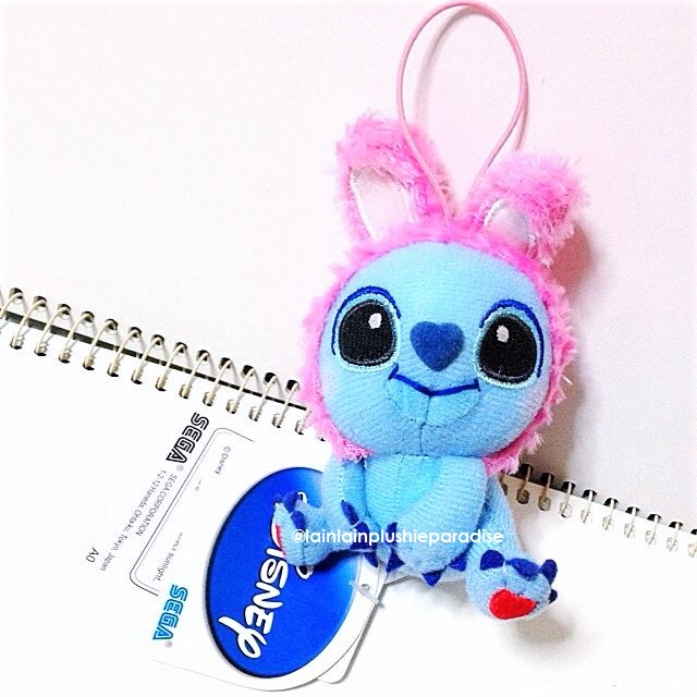 9CM Cute Japan Disney Lilo Stitch Pink Bunny Rabbit Ears Love Heart ...