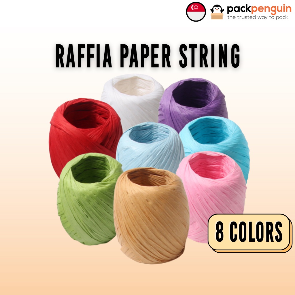 🐧 Raffia Paper Tying String / Paper Rope / Paper Twine Roll | Shopee ...