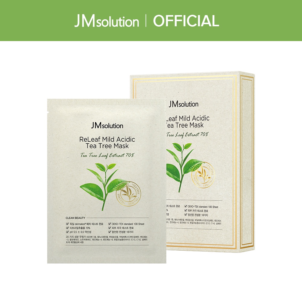 [JMsolution] releaf mild acidic tea tree mask (10sheets) | Shopee Singapore