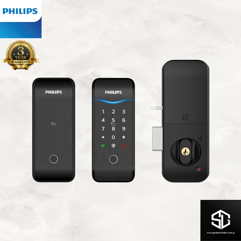 Philips EasyKey 5100K Rim Smart Gate Digital Lock [3 YEARS WARRANTY ...