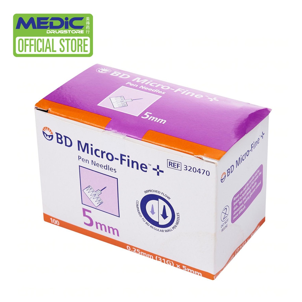[Bundle of 2] BD Micro-Fine Pen Needles 0.25mm (31G) x 5mm 100S REF ...