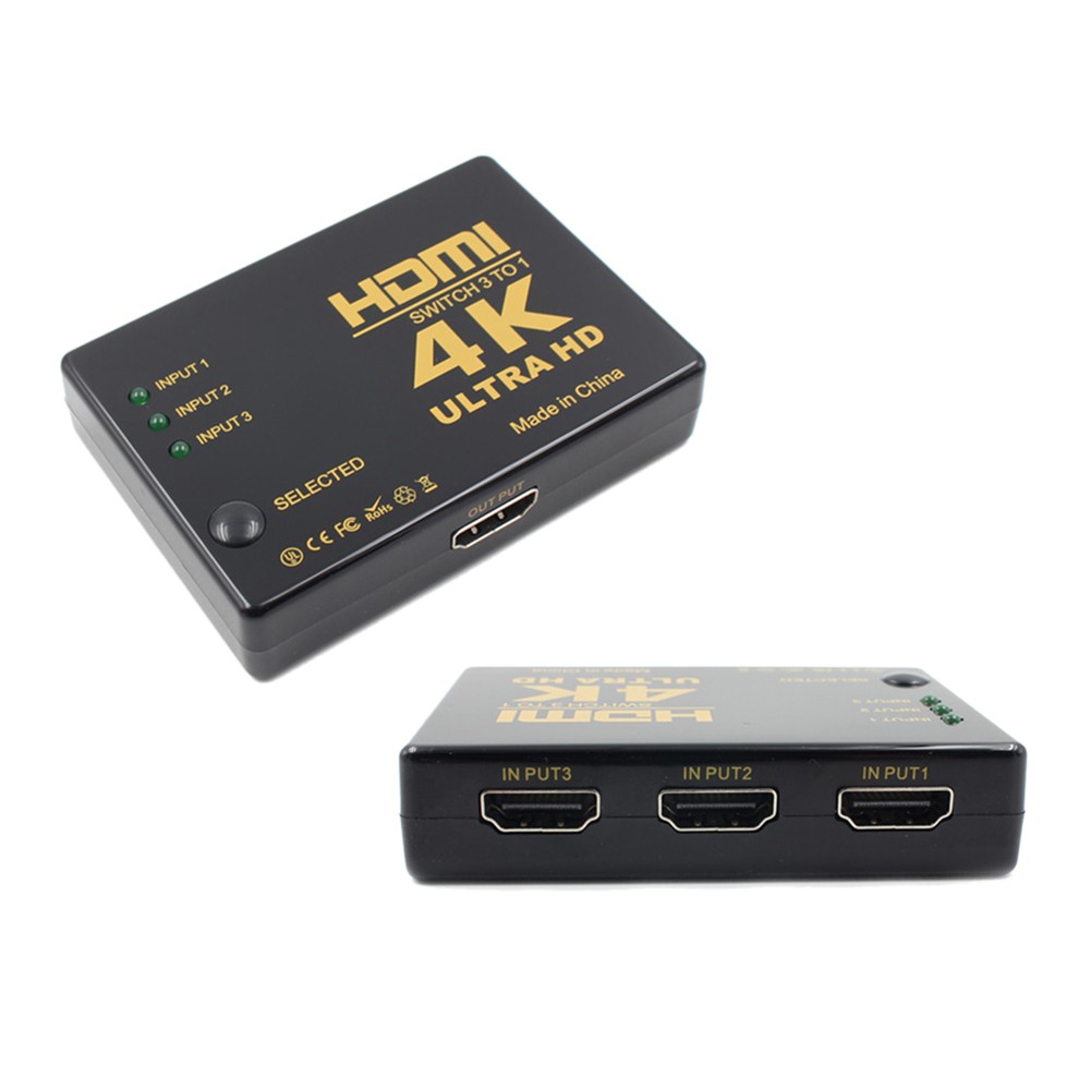 1 4 4K Switcher HDMI Splitter 4K 2K 3D Mini 3 Port HDMI Switch 3 In 1