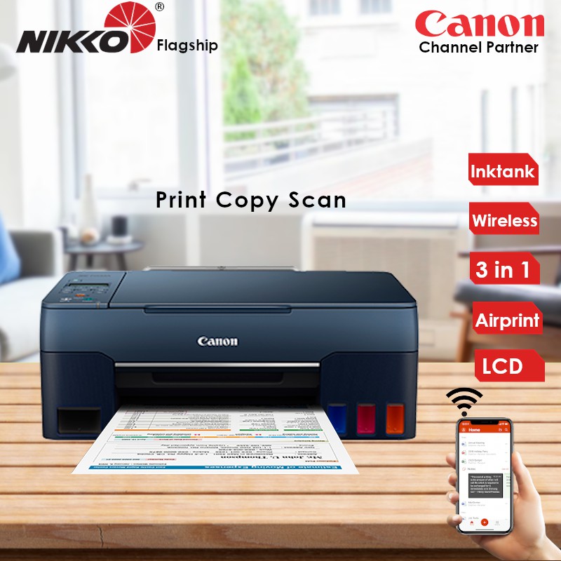 PIXMA G3060 Easy Refillable Ink Tank, Wireless, All-In-One Printer for ...