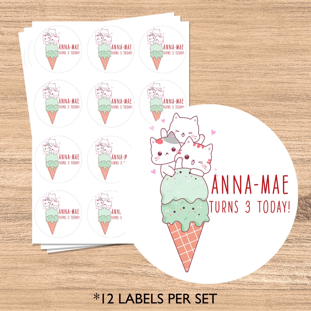 Personalised Birthday Sticker Labels Party Favor Labels Goodie Bag ...