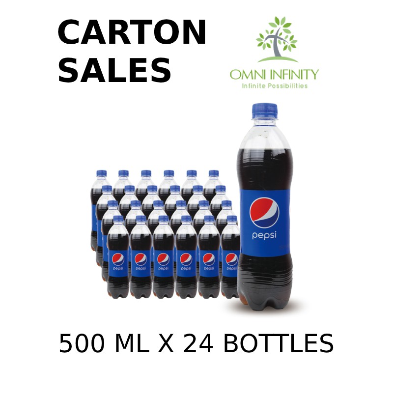 Pepsi 500ml Bottle Drinks Carton Sales (24 bottles per carton) | Shopee ...