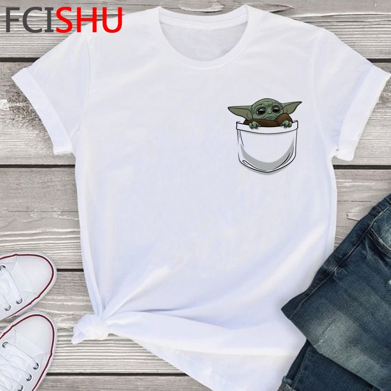 baby yoda Shirts Clothing Tops Solid Brand T womens women's Slim Plus ...