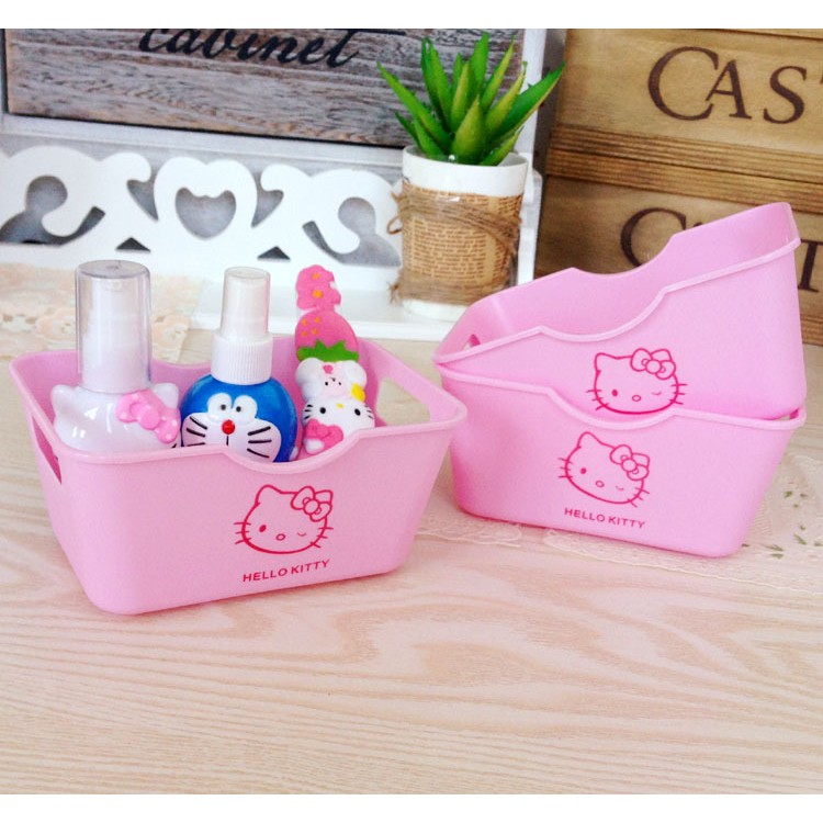 3Pcs/sets Hello Kitty Makeup Cosmetic Desktop Storage Box | Shopee ...